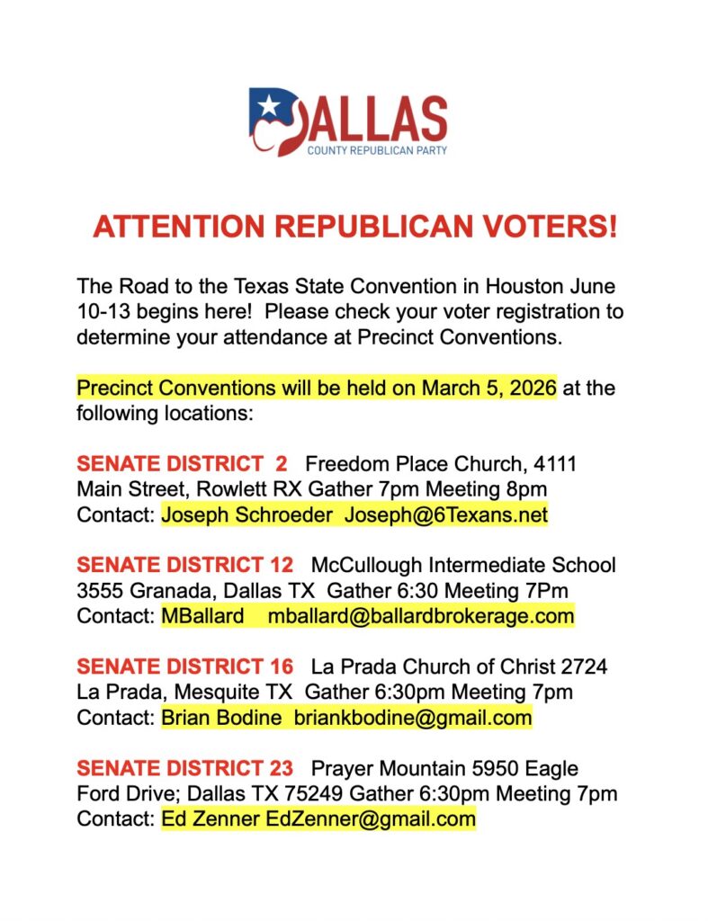 Precinct Conventions - Dallas County Republican Party